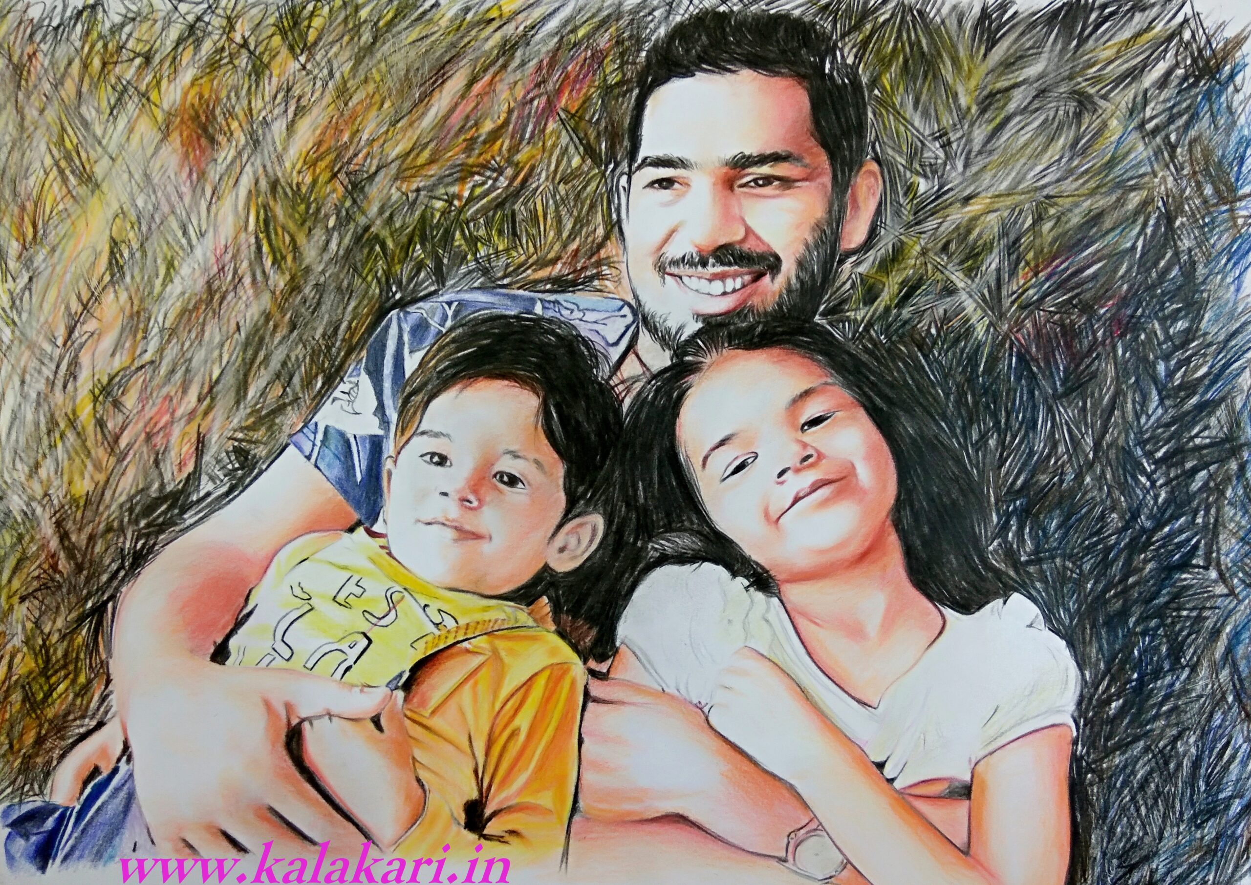 Photo to color pencil sketch|100% hand made color pencil sketch portrait
