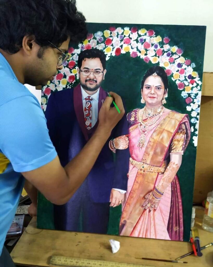 Couple Portraits from Photos | Handmade Couple Art by Kalakari